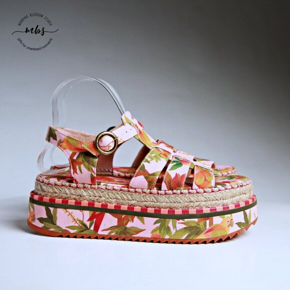 FARM Rio | Shoes | Nwt Farm Rio Mango Trees Espadrille Platform Sandals ...